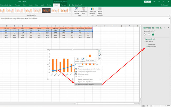 How to make a climogram to keep track of the weather in Microsoft Excel ...