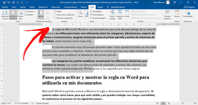 How to put the rule in Microsoft Word and learn to use it to get the ...