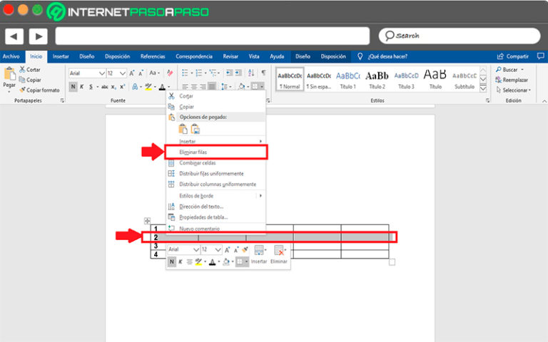 How to delete cells, columns and rows from a Microsoft Word table? step ...