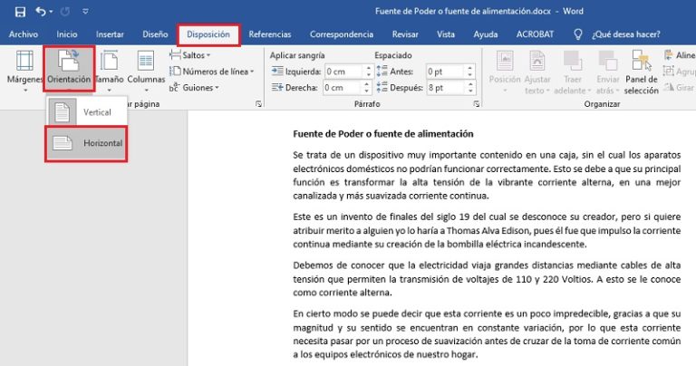 How to make a page horizontal in Microsoft Word? step by step guide