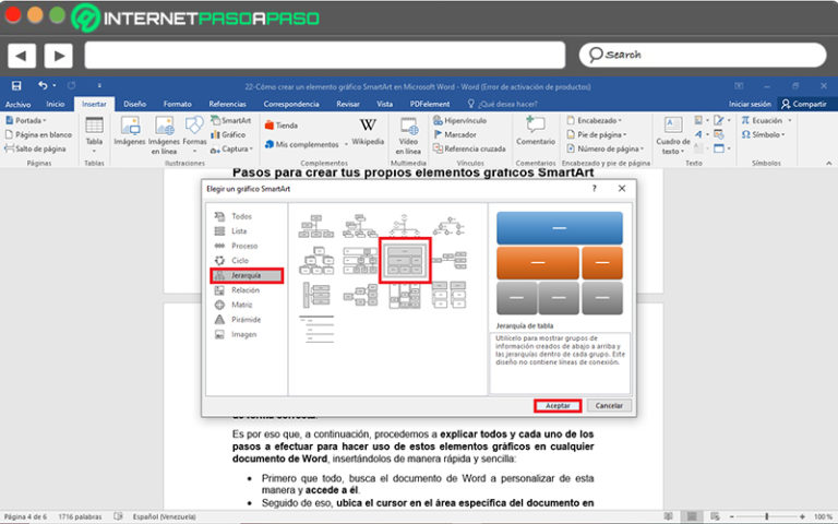 How to create a SmartArt graphic in Microsoft Word? step by step guide