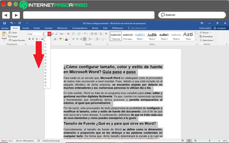 How to set font size, color and style in Microsoft Word? step by step guide